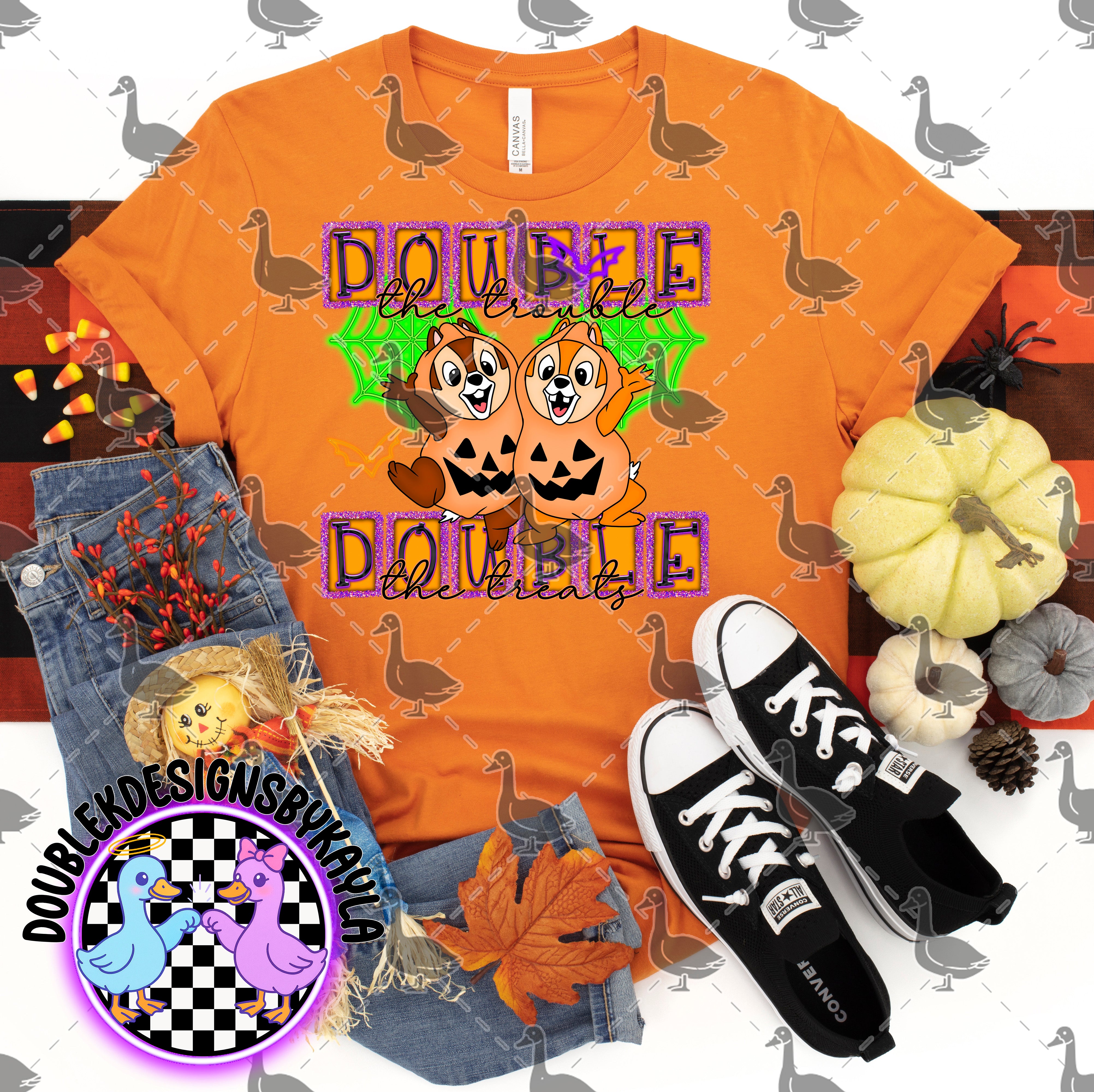 Double the Trouble, Double the Treats – Digital Halloween Design PNG ...